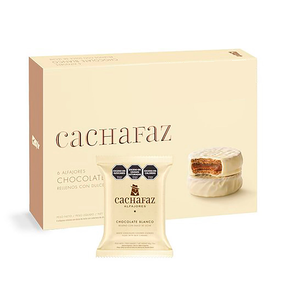 Cachafaz Alfajor de Chocolate Blanco 6u – tangofoodsusa